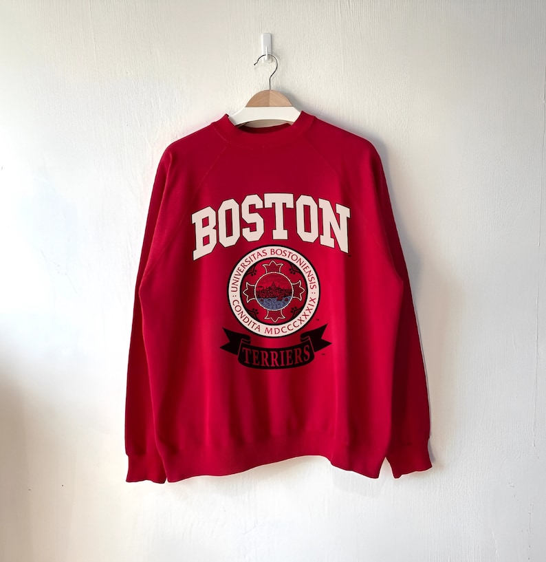 Vintage 90s Boston University Sweatshirt, Boston Terrier Shirt, Boston ...