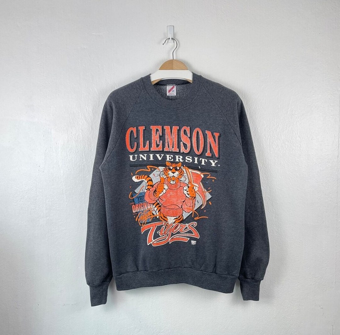 Vintage 90s Clemson University Tigers Football Team Crewneck Sweatshirt ...