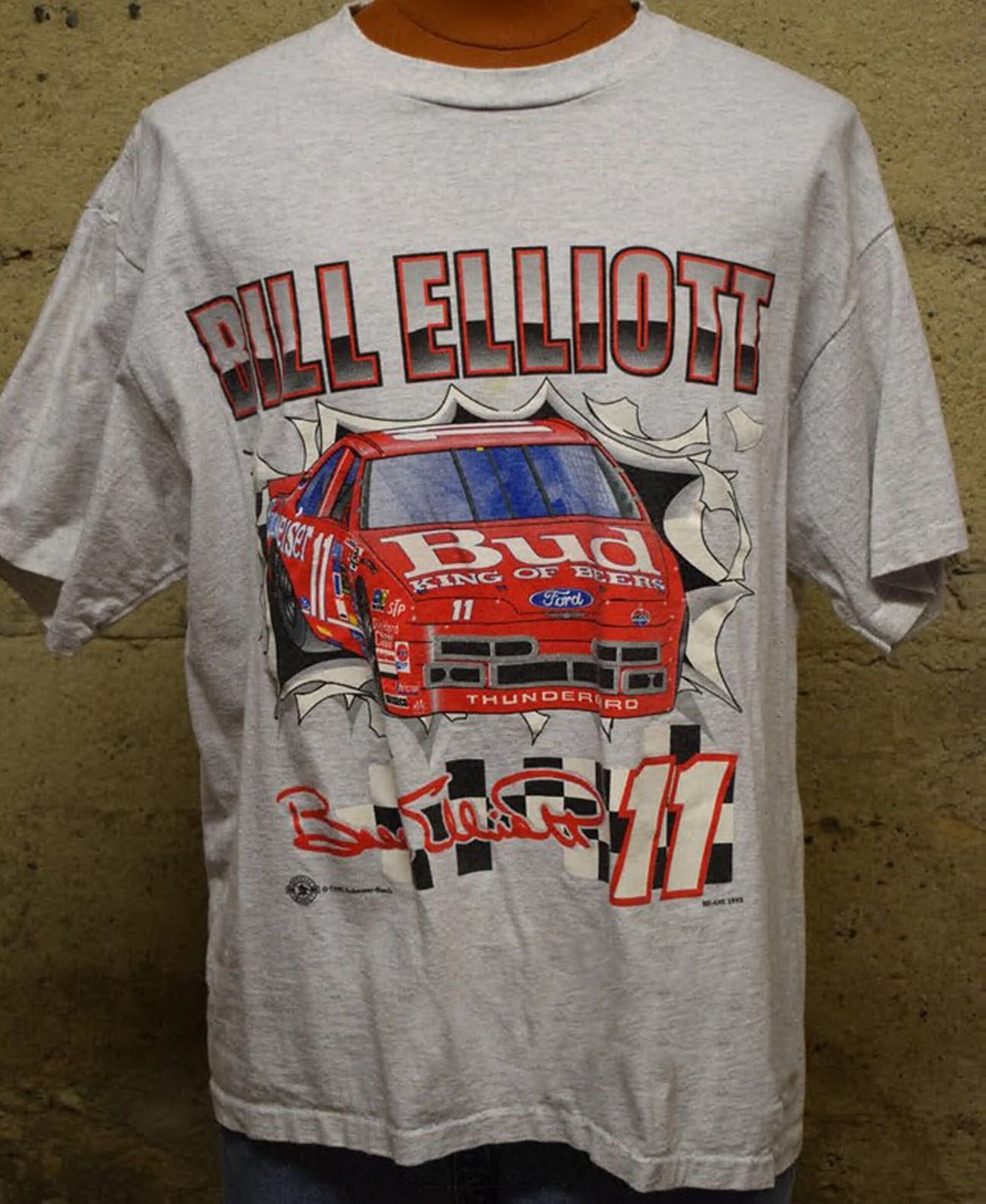 Vintage 1993 Bill Elliot 11 Budweiser NASCAR Racing T-shirt, Bill ...