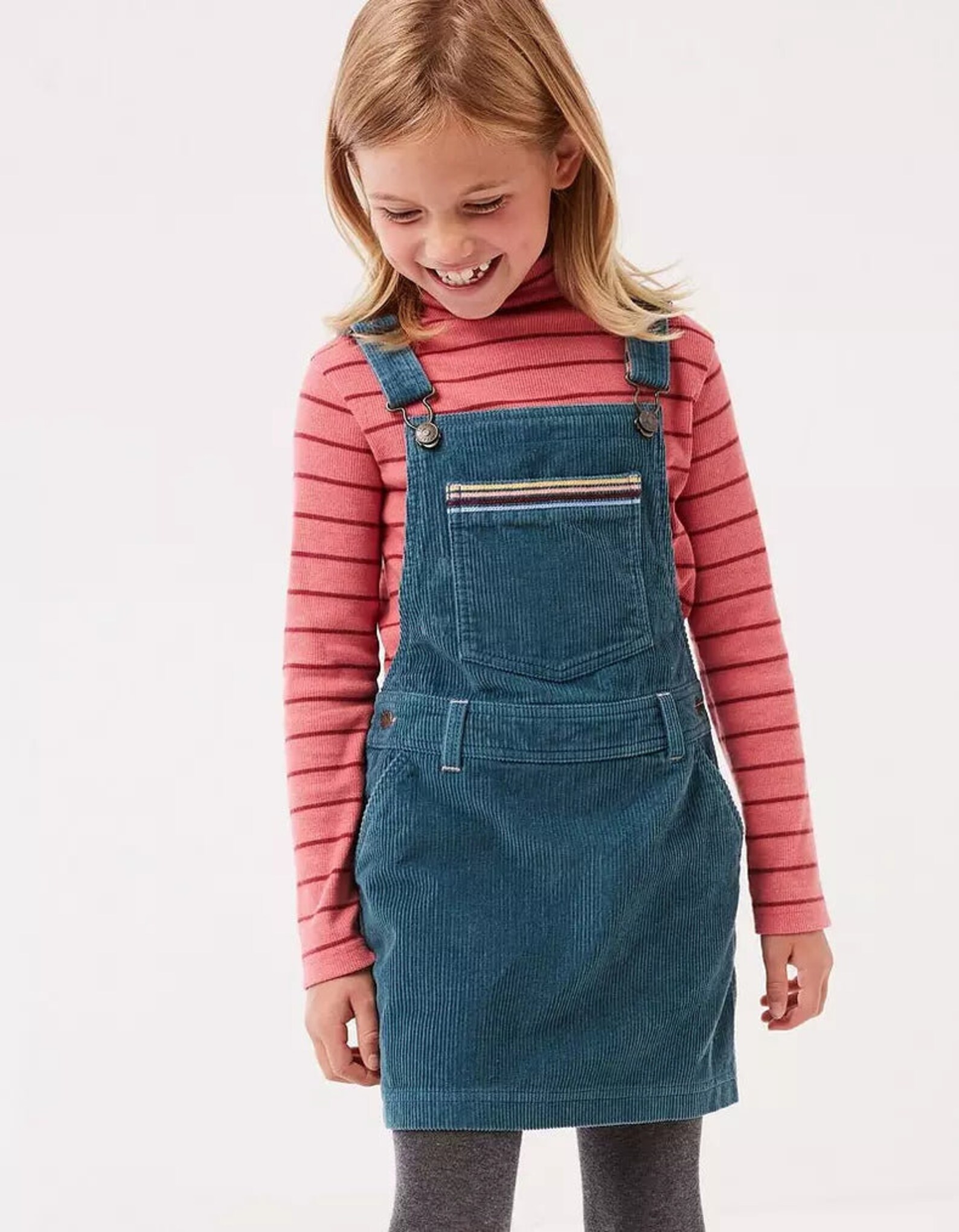 Fat Face Girl's Adjustable Buckle Cord Pinny Dress in Teal Green - Etsy