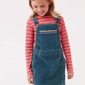 Fat Face Girl's Adjustable Buckle Cord Pinny Dress in Teal Green - Etsy