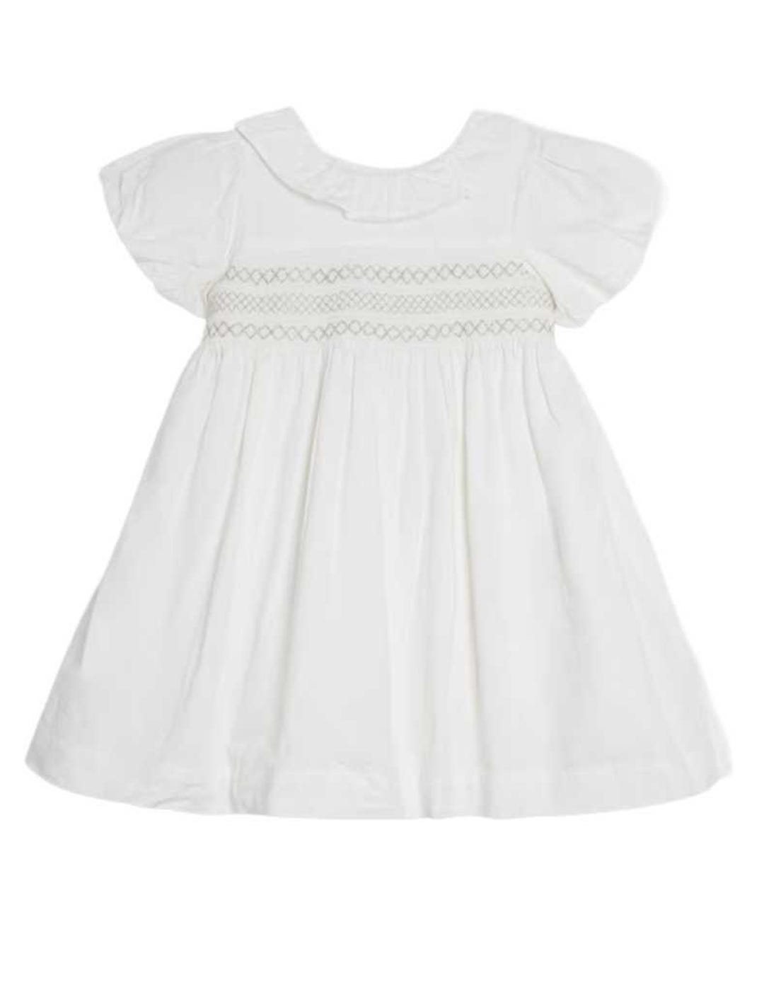 Jojo Mama Bebe Girls' Smocked Puff Sleeve Dress in White - Etsy