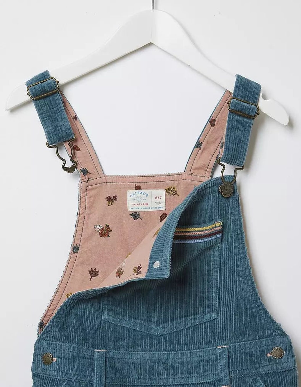 Fat Face Girl's Adjustable Buckle Cord Pinny Dress in Teal Green - Etsy