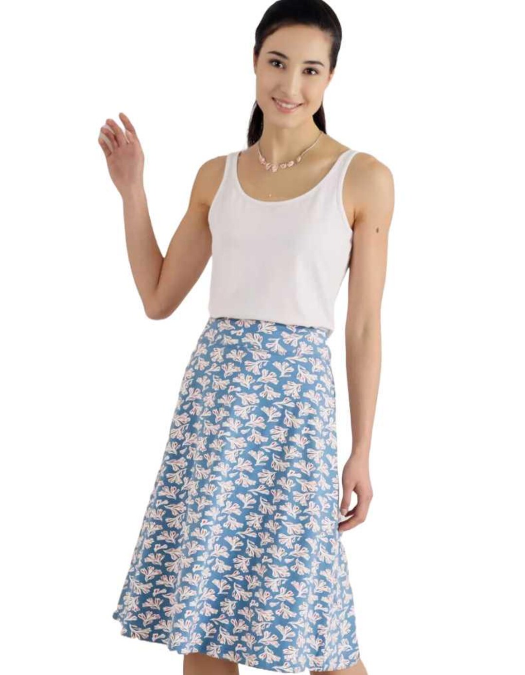 Ex Seasalt Women's Jessica Grace A-line Jersey Skirt in Blue Colla ...