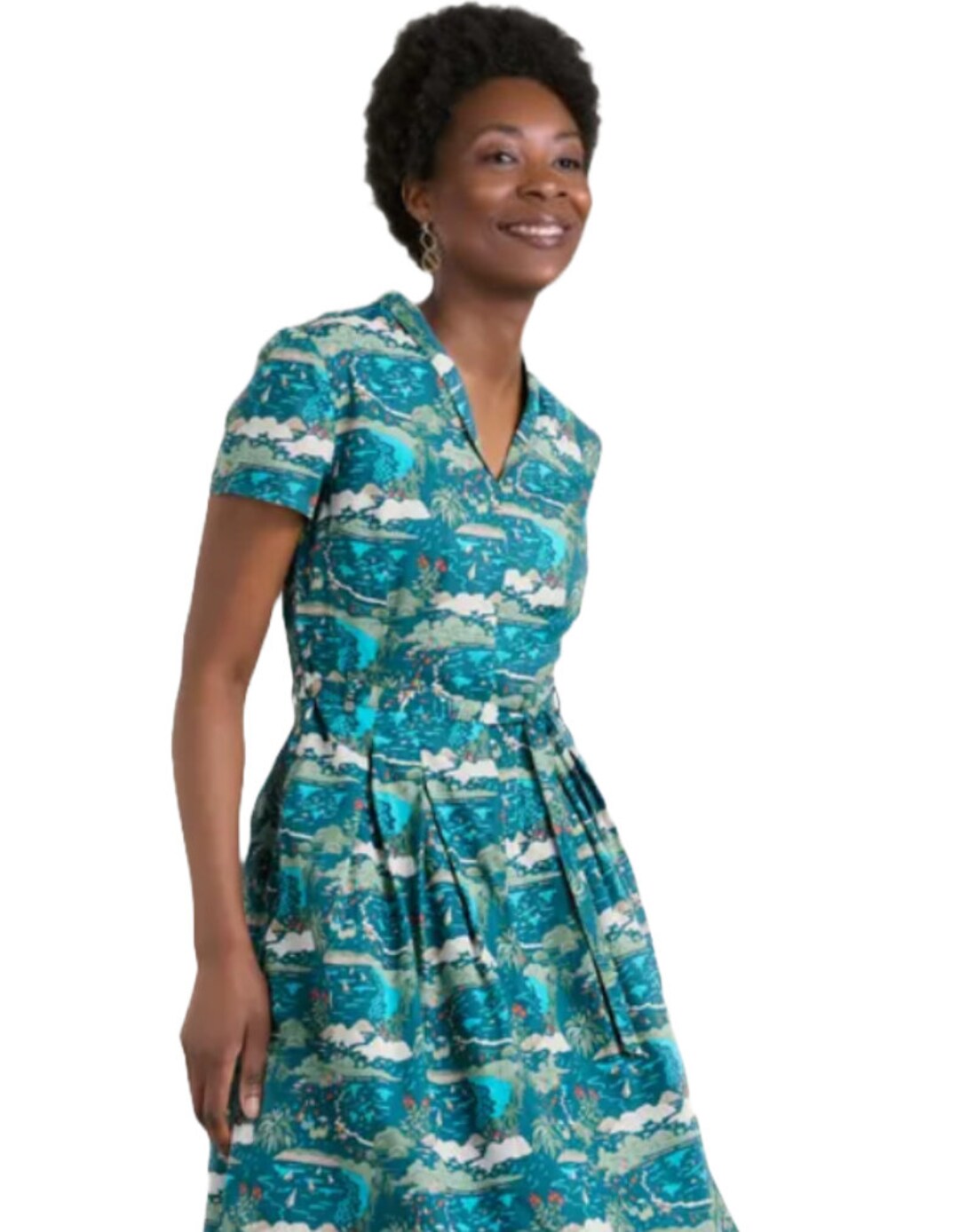 Women's Top Terrace Fit-and-flare Dress in Cornish Coves Atlantic ...