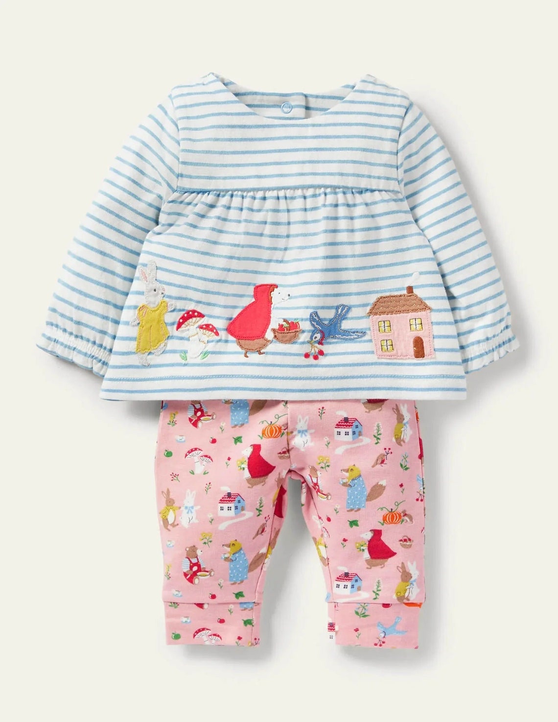 Baby Boden Jersey Applique Play Set in Boto Pink Bedtime Stories - Etsy