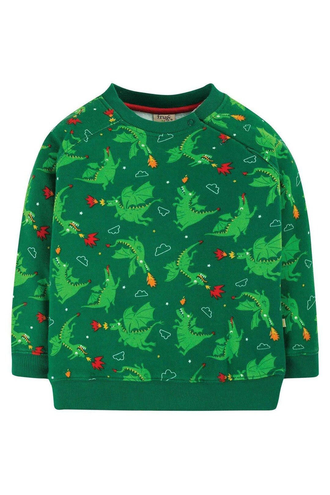 Frugi Kids Dragons Rex Jumper in Green (slightly Defect) - Etsy