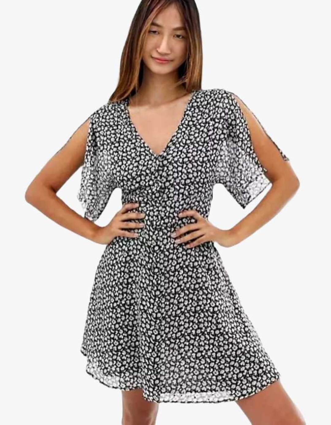 ALLSAINTS Women's Ivey Scatter Mini Dress With Tie Waist in Black - Etsy