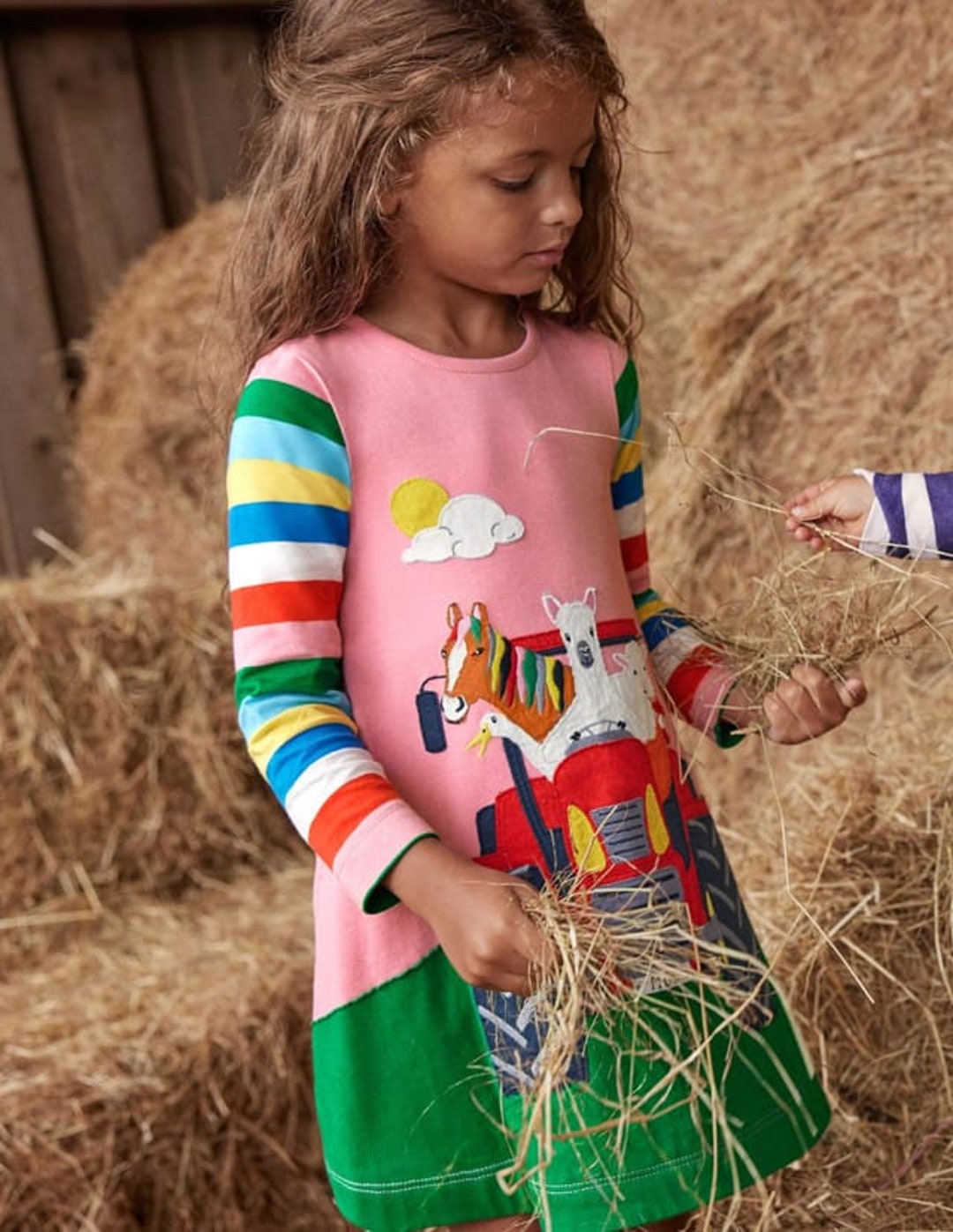 Mini Boden Girl's Big Applique Cotton Dress in Bright Petal Pink ...