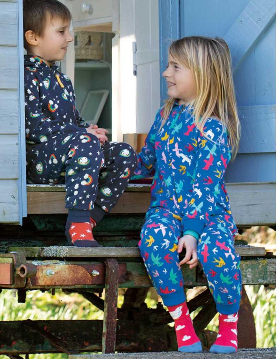 Frugi Kids Snuggle Suit in Rainbow Flight Frugi - Etsy