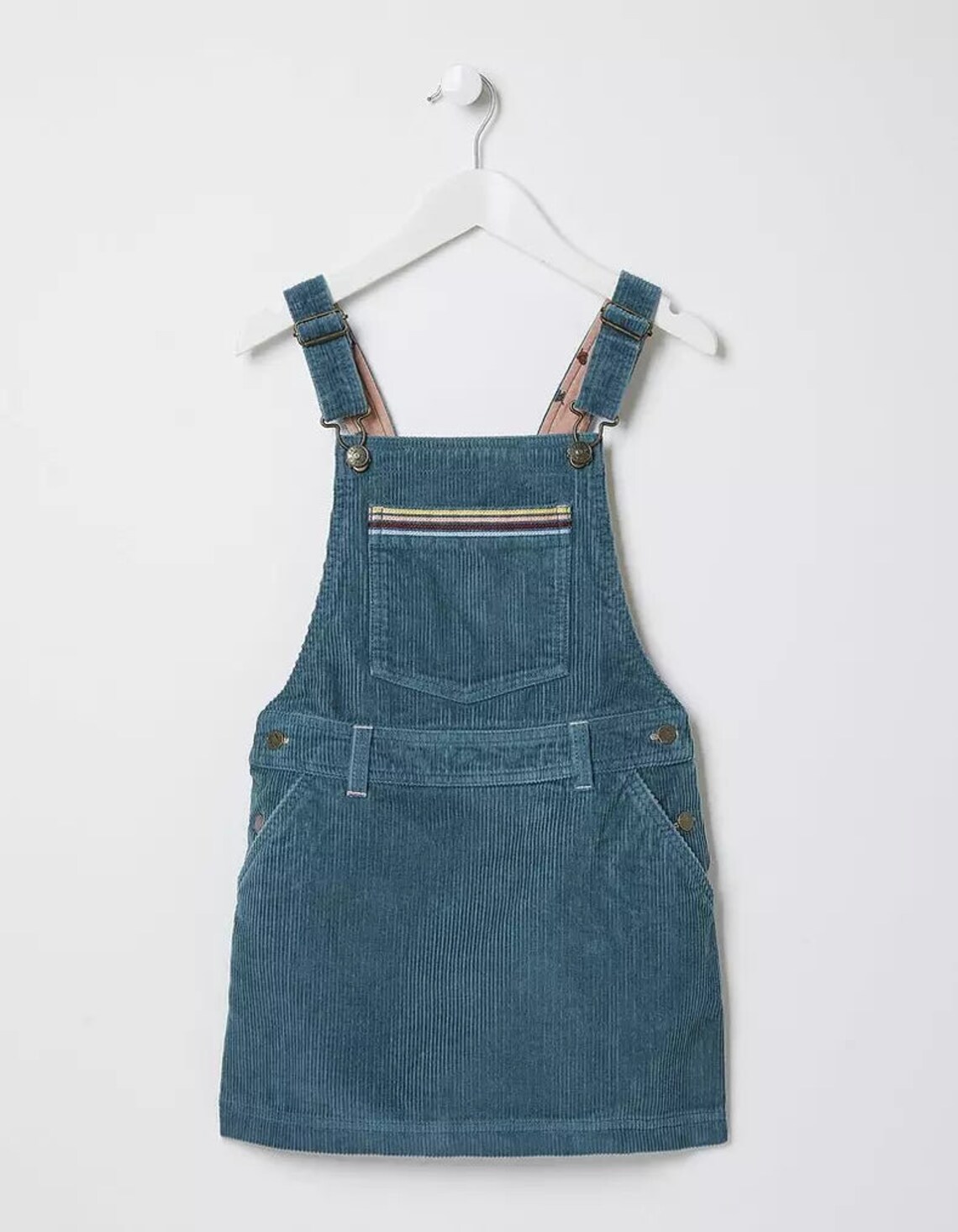 Fat Face Girl's Adjustable Buckle Cord Pinny Dress in Teal Green - Etsy