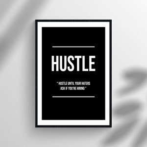 Hustle | Motivational Wall Art Print Digital Download - Etsy