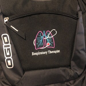 Personalized Backpack Heart Stethoscope Respiratory Therapist Paramedic ...