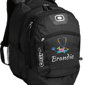Personalized Backpack Heart Stethoscope Respiratory Therapist Paramedic ...