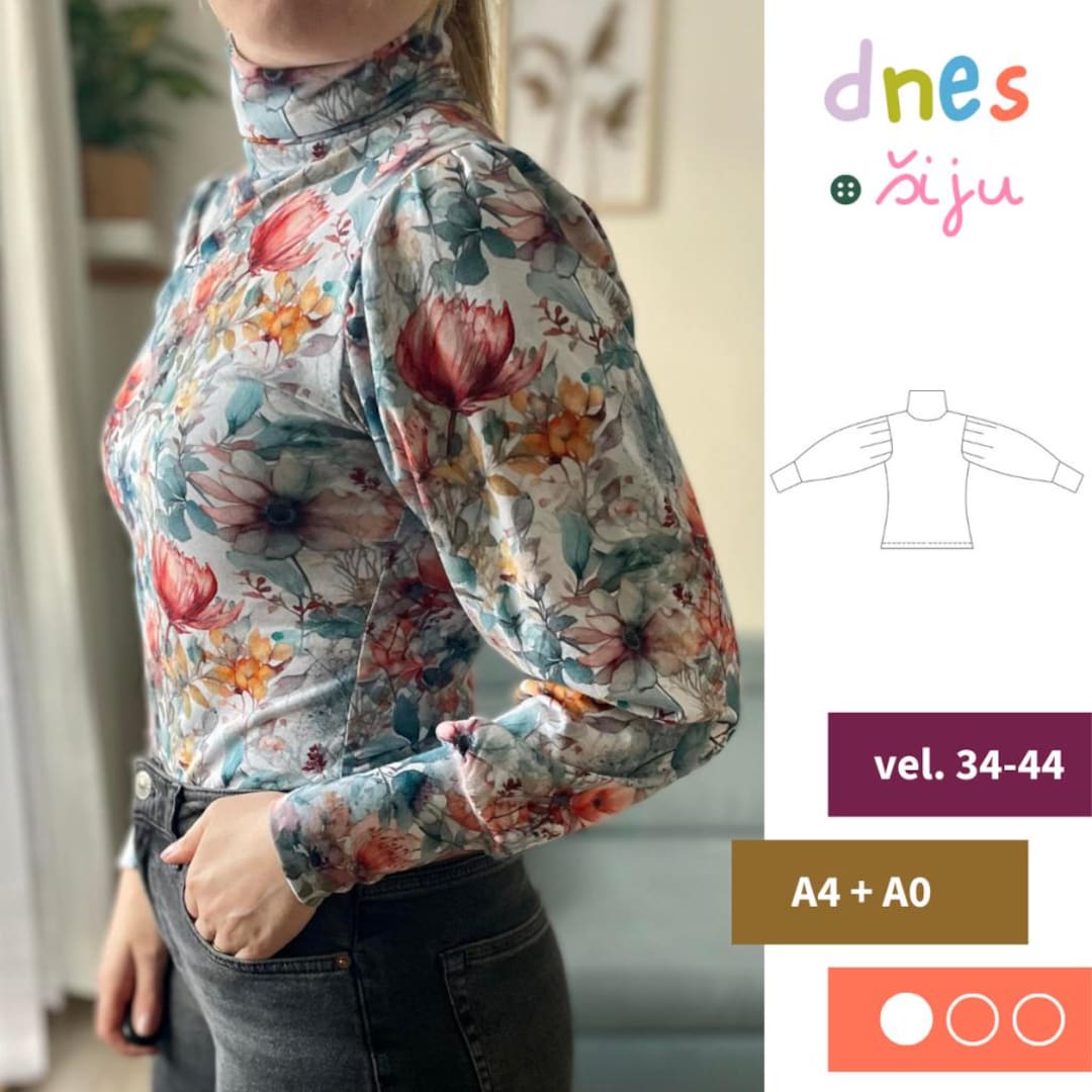 PDF Sewing Pattern for a Women’s Stretch T-shirt With a Turtleneck and ...