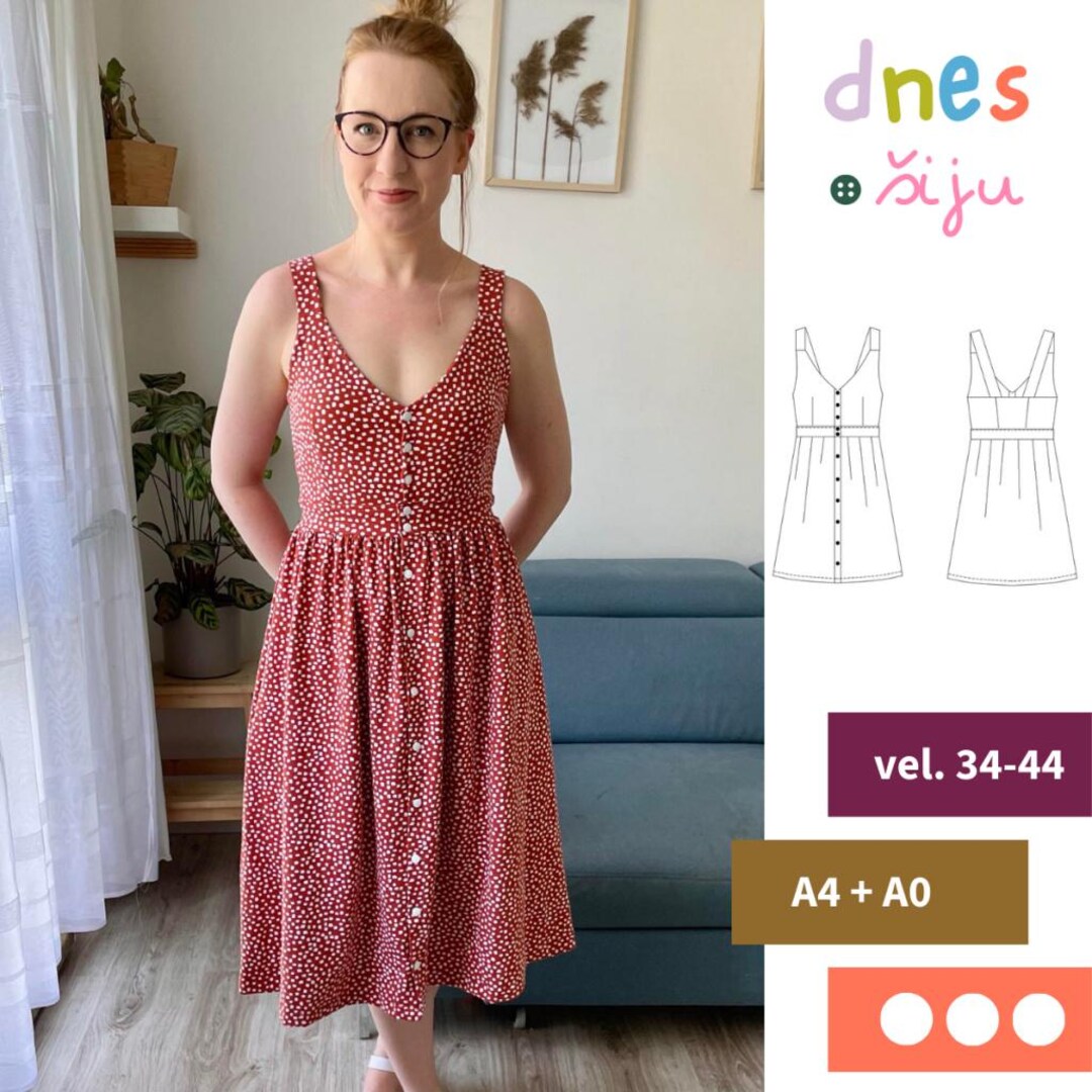 PDF Sewing Pattern for Women’s Button-up Knit Dress With Straps - Etsy