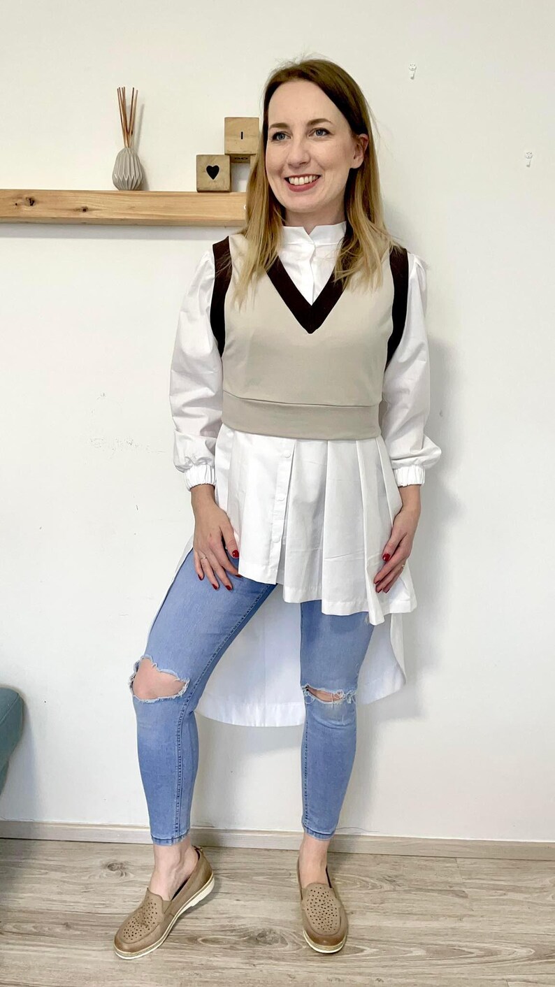 PDF Sewing Pattern for a Women’s Knit Crop Vest - Etsy