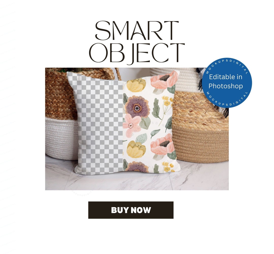 PSD Pillow Smart Object Mockup Blank Pillow Mockup Square Pillow Mock ...