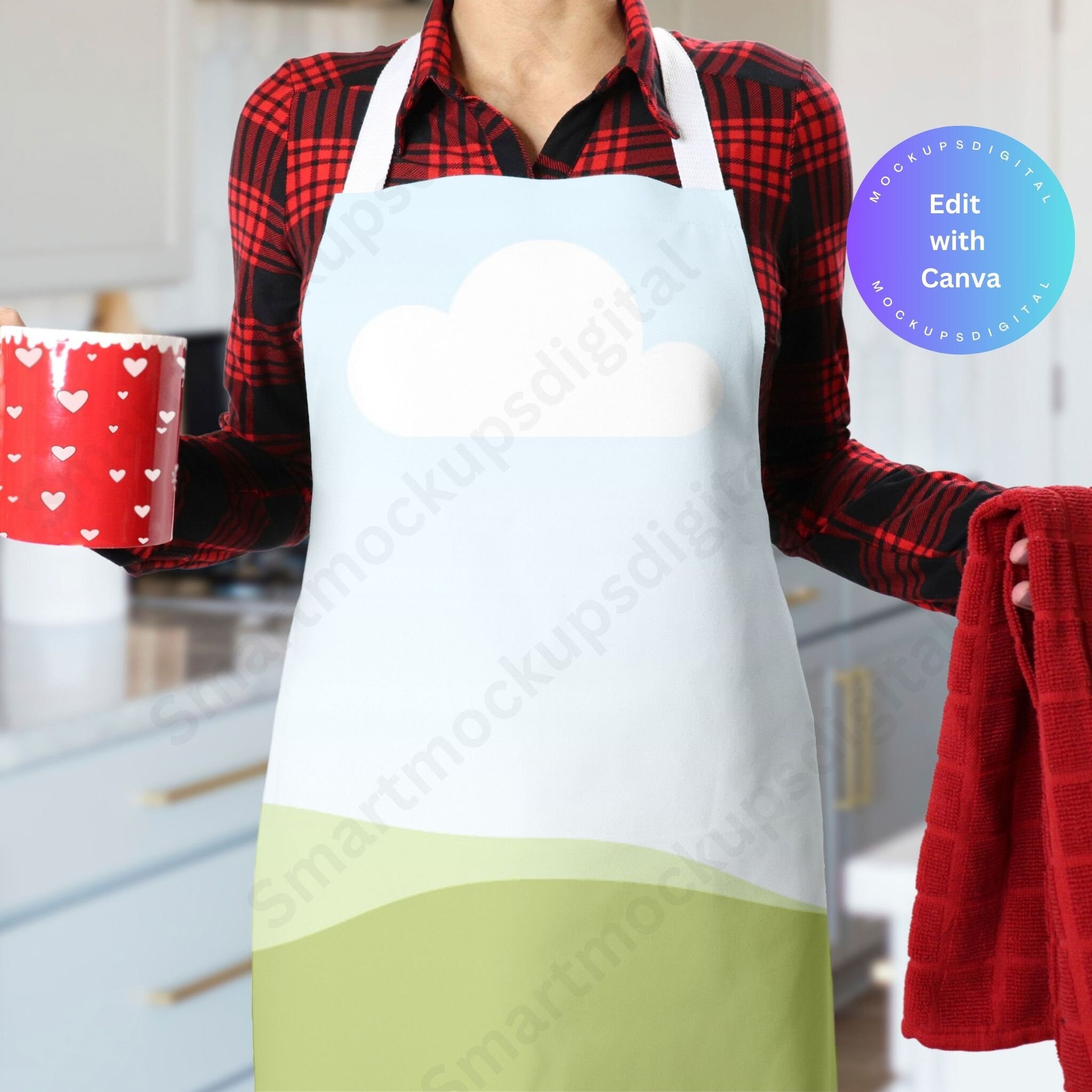 Apron Mockup Edit With Canva White Apron Mockup Personalized Apron Mockup Drag and Drop Kitchen ...