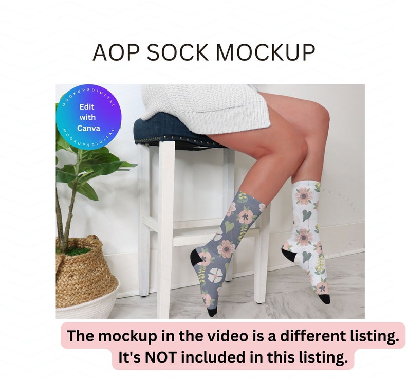 Aop Sock Mockup Model Mockup Edit With Canva Aop Printify Mockup-all ...