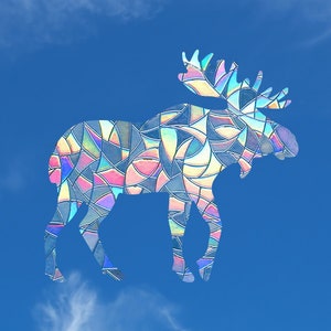 Moose Suncatcher Sticker, Window Sun Catcher Car Decal, Home Ornament ...