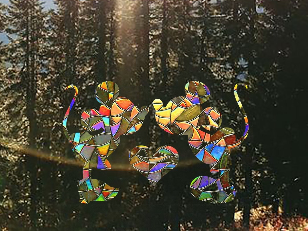 Mickey and Minnie Suncatcher, Sun Catcher Sticker, Mickey Mouse Window ...