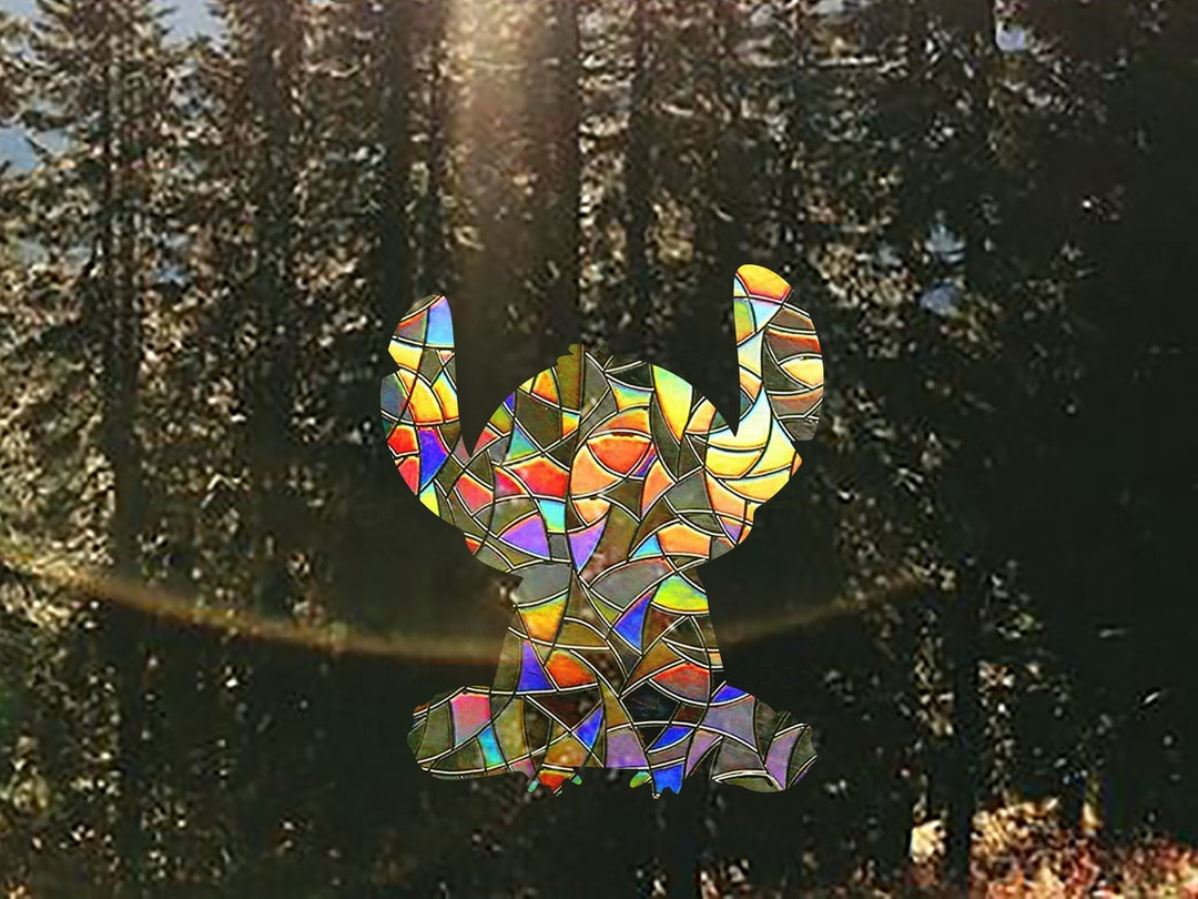 Stitch Suncatcher Sticker, Window Sun Catcher, Stitch Decal, Colorful ...