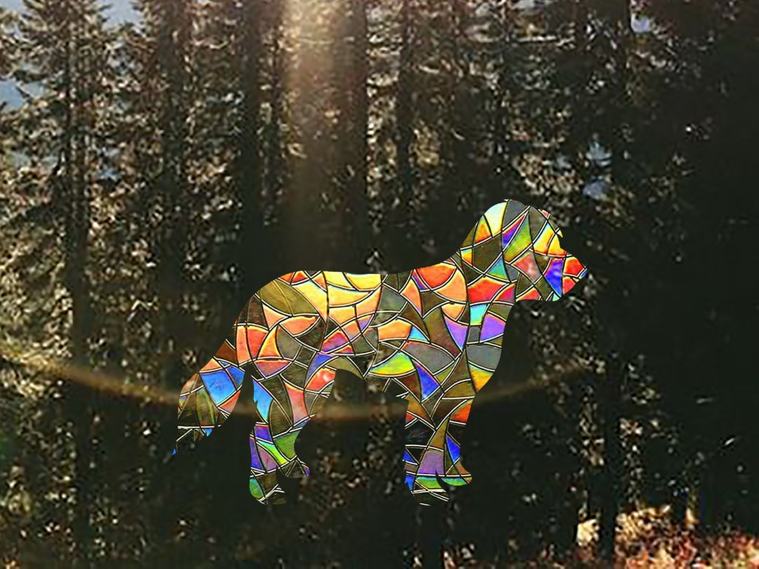 Aussiedoodle Suncatcher, Dog Window Sticker, Sun Catcher Decal, Aussie ...