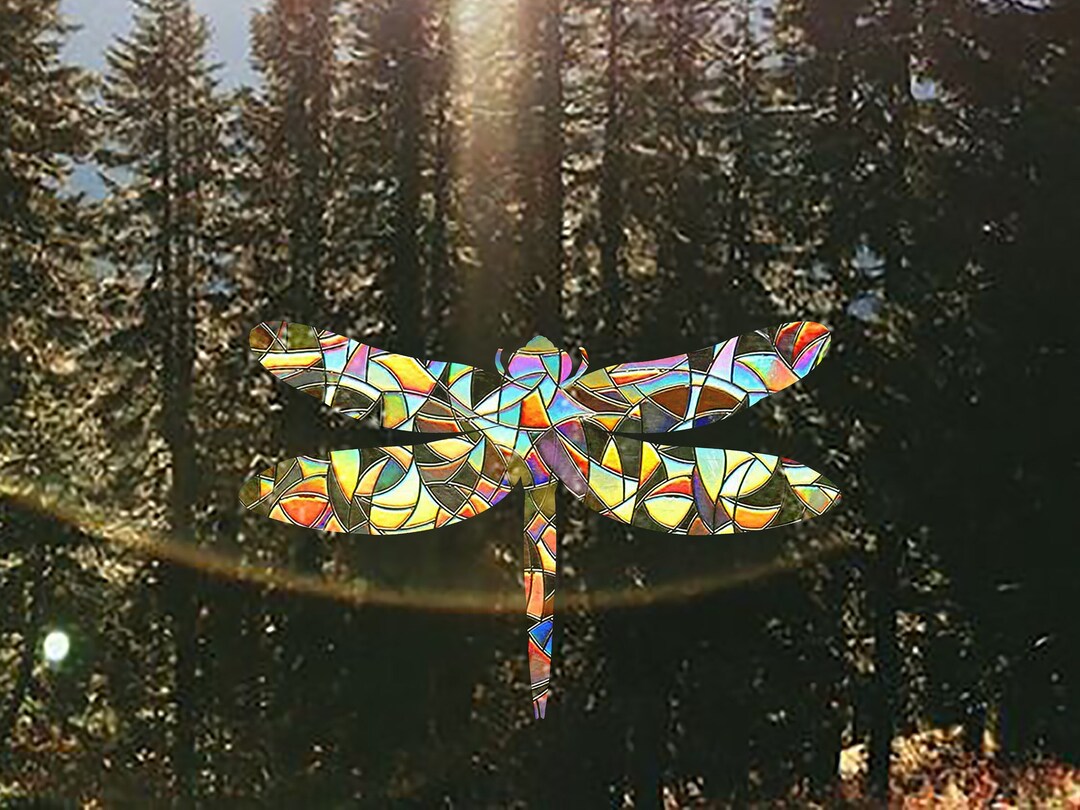 Dragonfly Suncatcher, Large Window Decal, Dragon Fly Sun Catcher ...