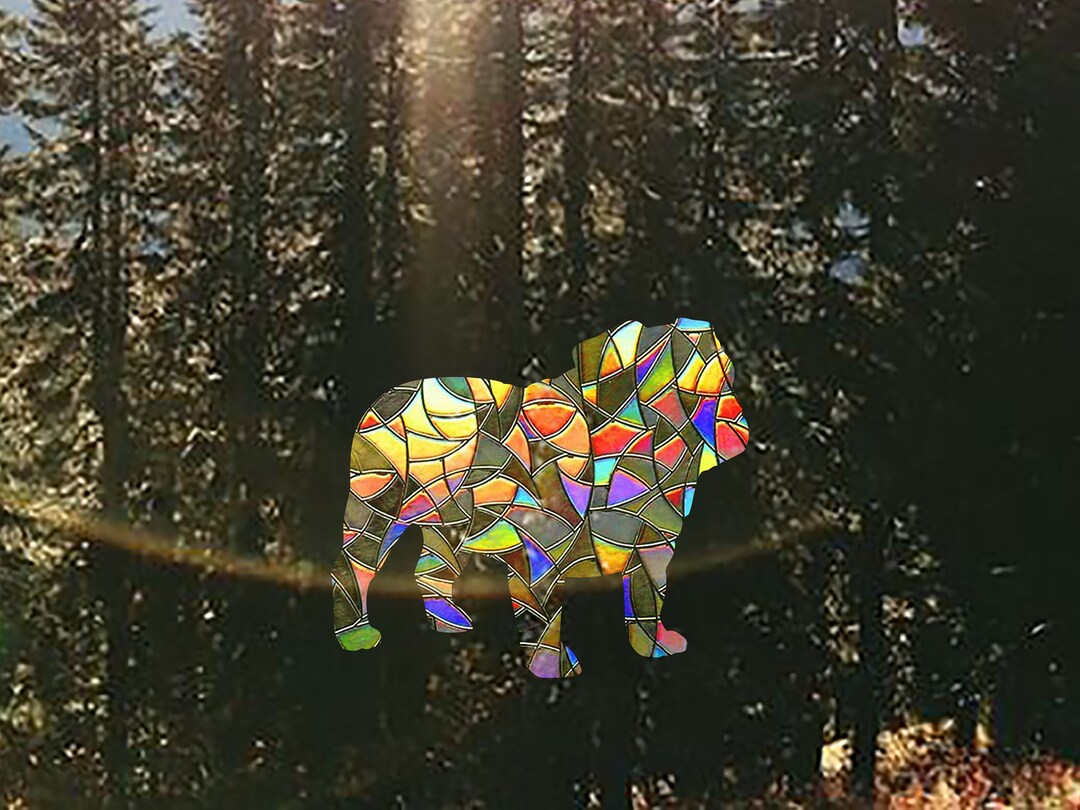 English Bulldog Suncatcher, Window Sun Catcher Sticker, Bulldog Gift ...