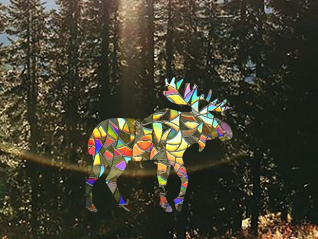 Moose Suncatcher Sticker, Window Sun Catcher Car Decal, Home Ornament ...