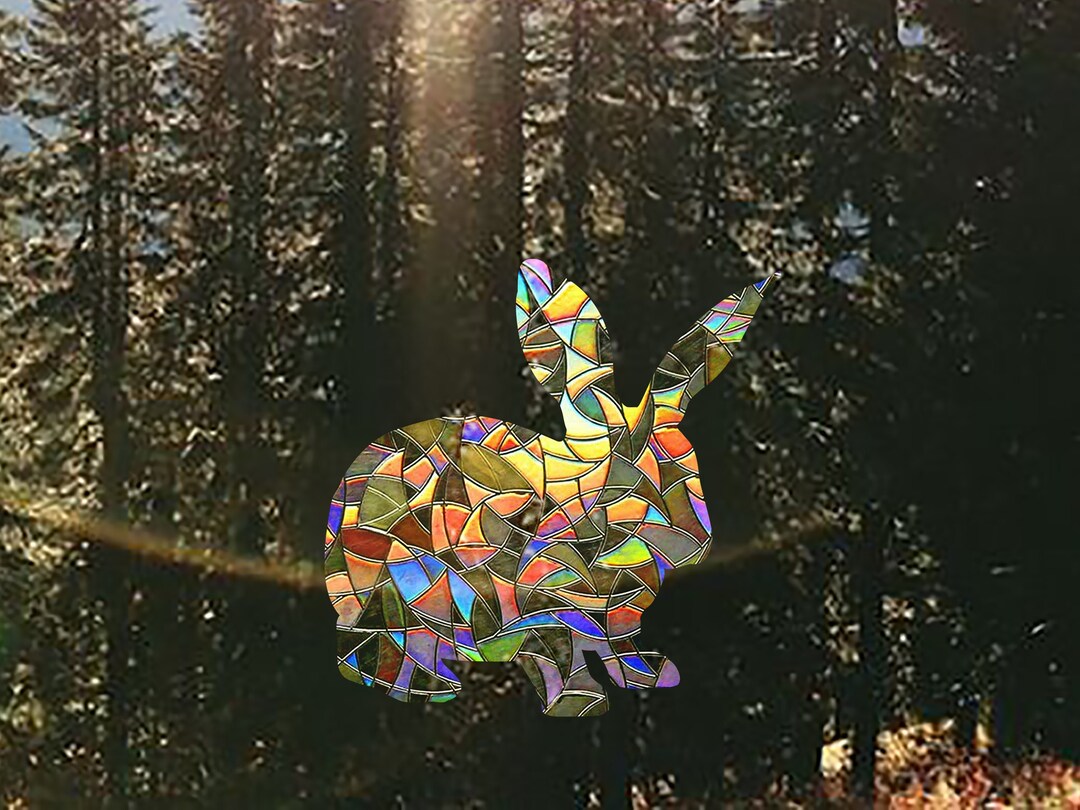 Rabbit Sun Catcher Sticker, Bunny Suncatcher Window Decal, Car Ornament ...