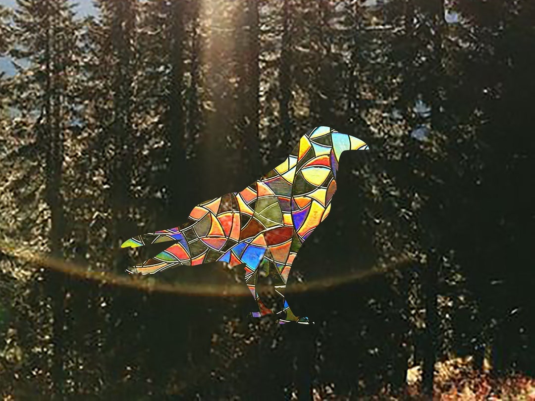 Raven Sun Catcher, Window Suncatcher Sticker, Light Catcher for Windows ...