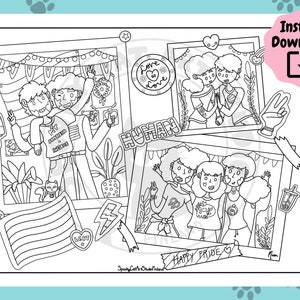 Lovely LGBTQ Themed Printable Coloring Page Happy Pride Coloring ...