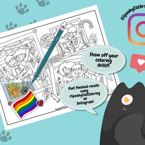 Lovely LGBTQ Themed Printable Coloring Page Happy Pride Coloring ...