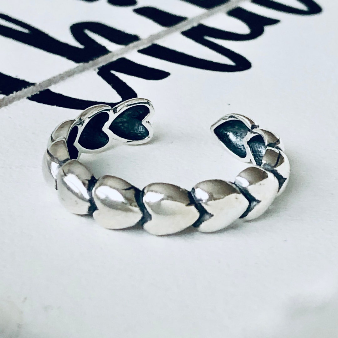 S925 Adjustable Silver Ring,love Ring, Friendship Ring, Heart Thumb ...