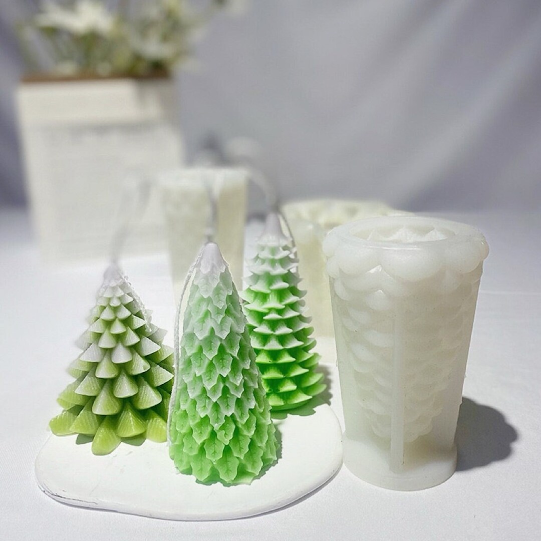 3D Christmas Pine Tree Candle Mold, Silicone Mold for Candle Making ...