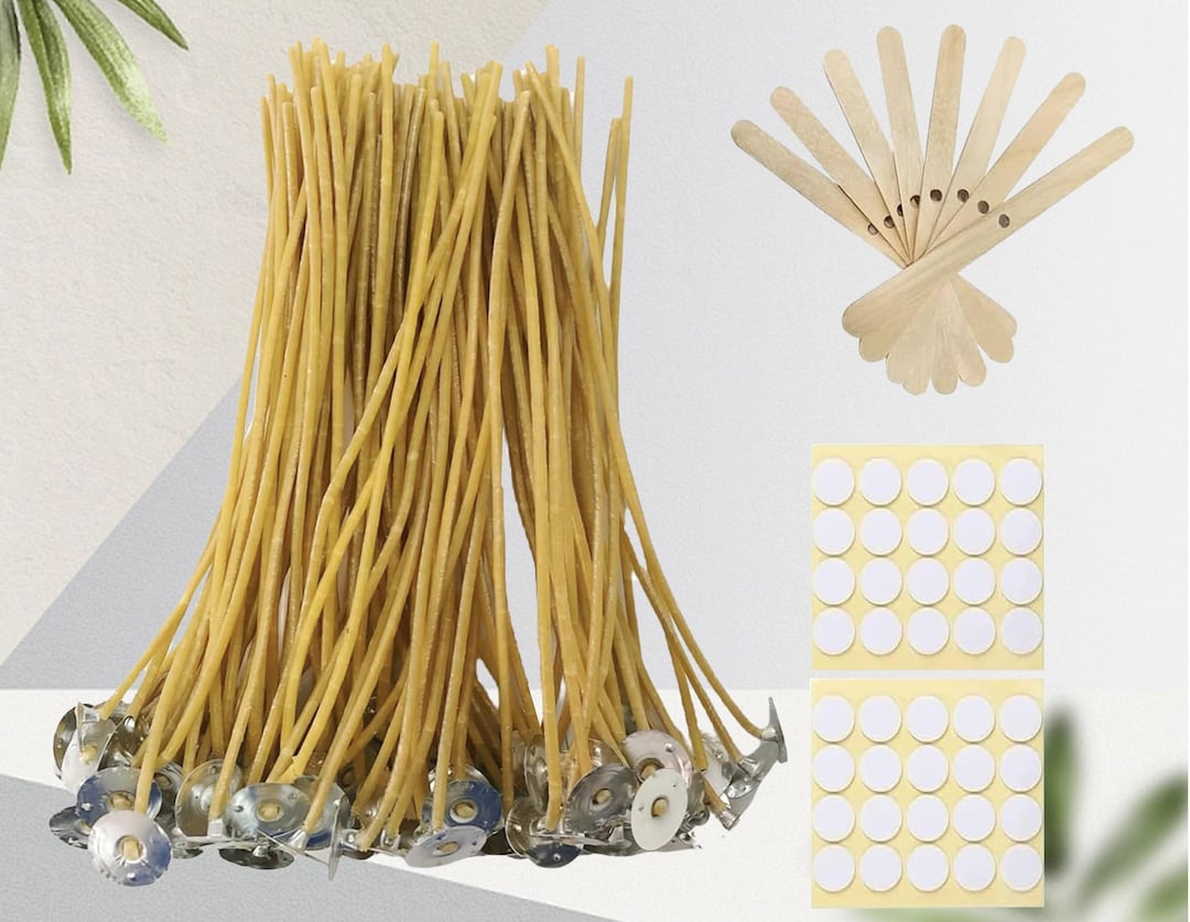 Beeswax Candle Wicks 100 Pcs 8/6/3.5 Inch 2.5mm Candle Wicks Pre-waxed ...