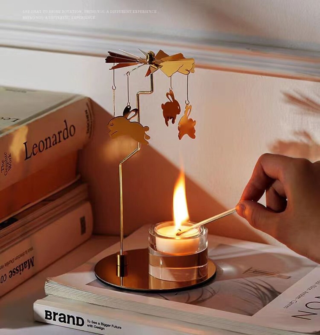 Spinning Candle Holder, Candle Carousel, Circular Candle Holding Plate ...