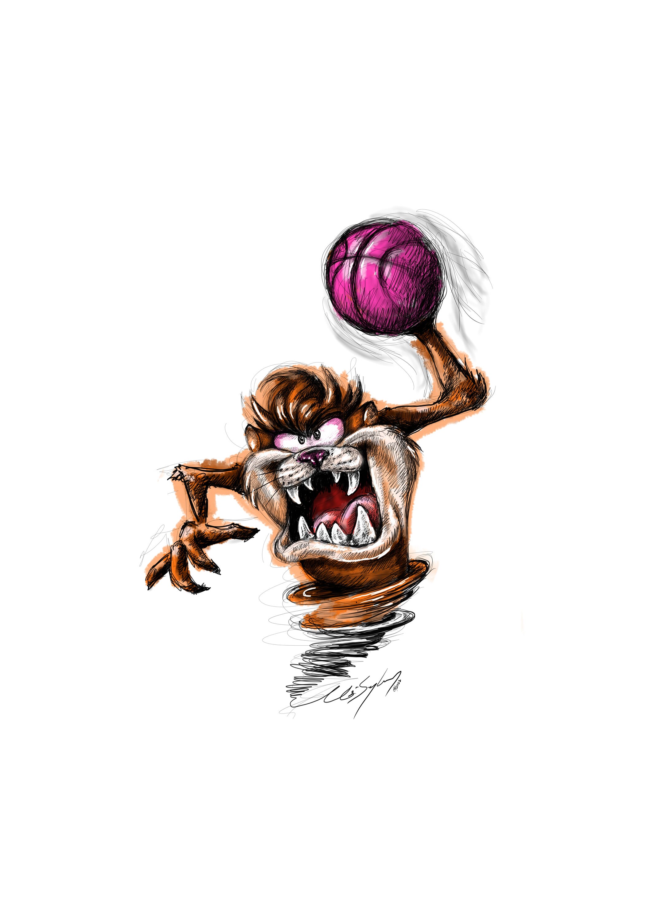 Tasmanian Devil Taz Digital PNG Drawing Download Printable - Etsy