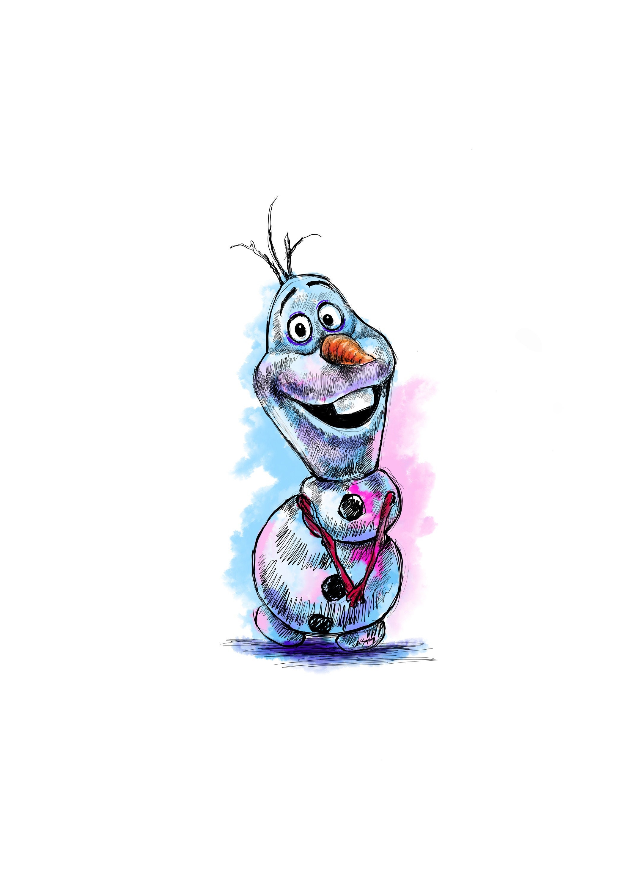 Olaf Frozen PNG Digital Art Watercolor PNG Drawing Download - Etsy