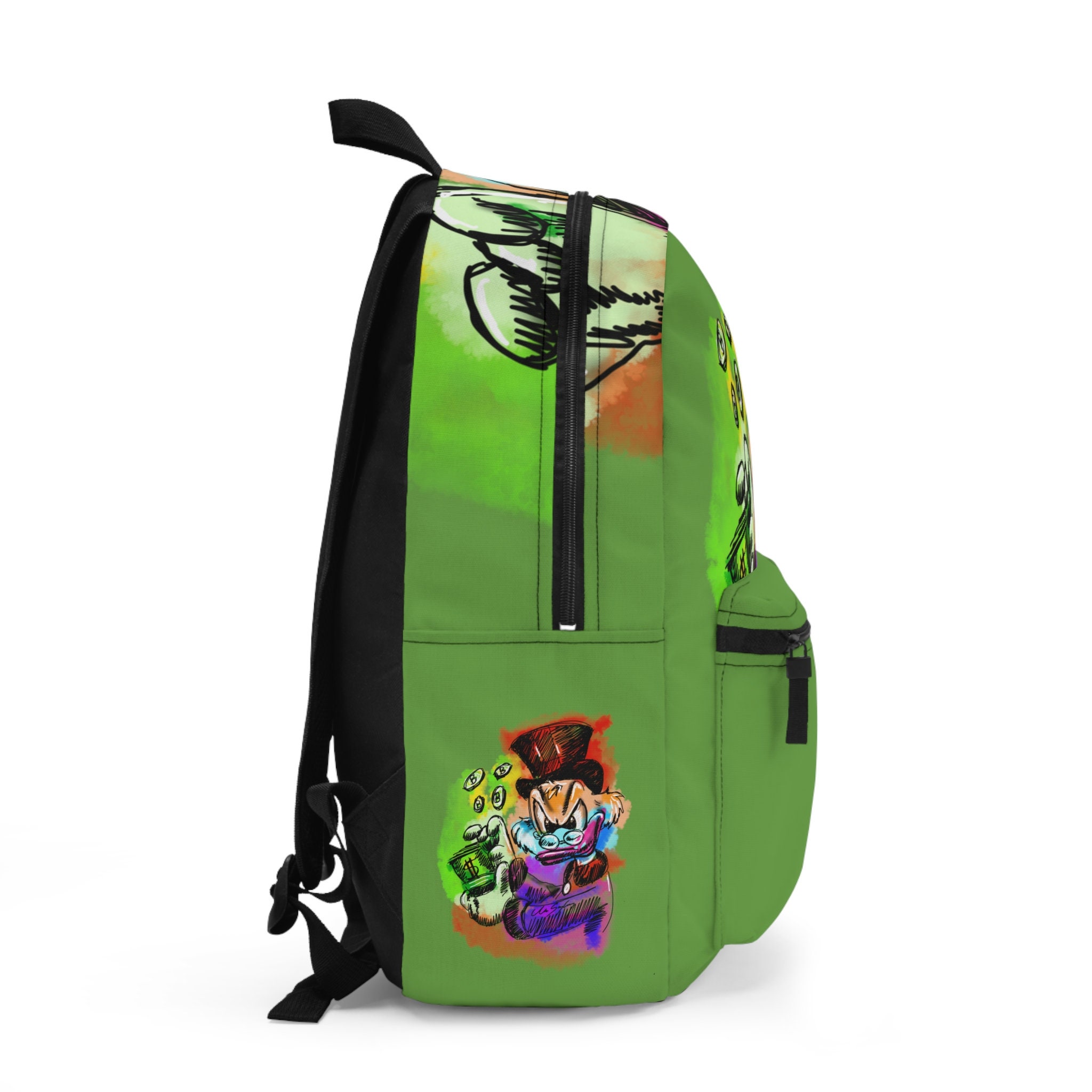 Scrooge McDuck Rich Green Shool Backpack, Colorful Scrooge McDuck Dsney ...