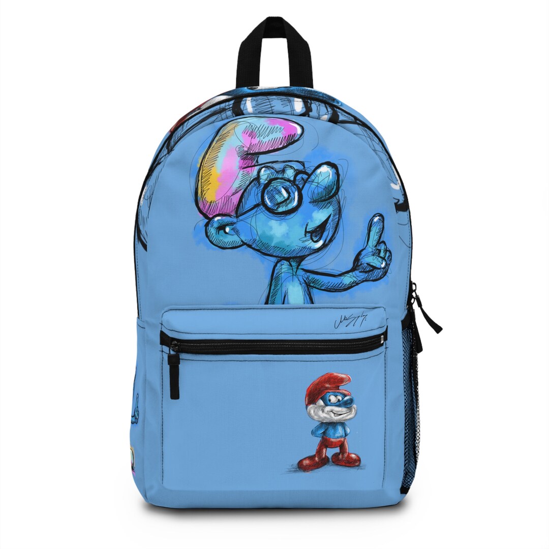 Smurfs Blue Bag Brainy Smurfs Kids School Backpack School - Etsy