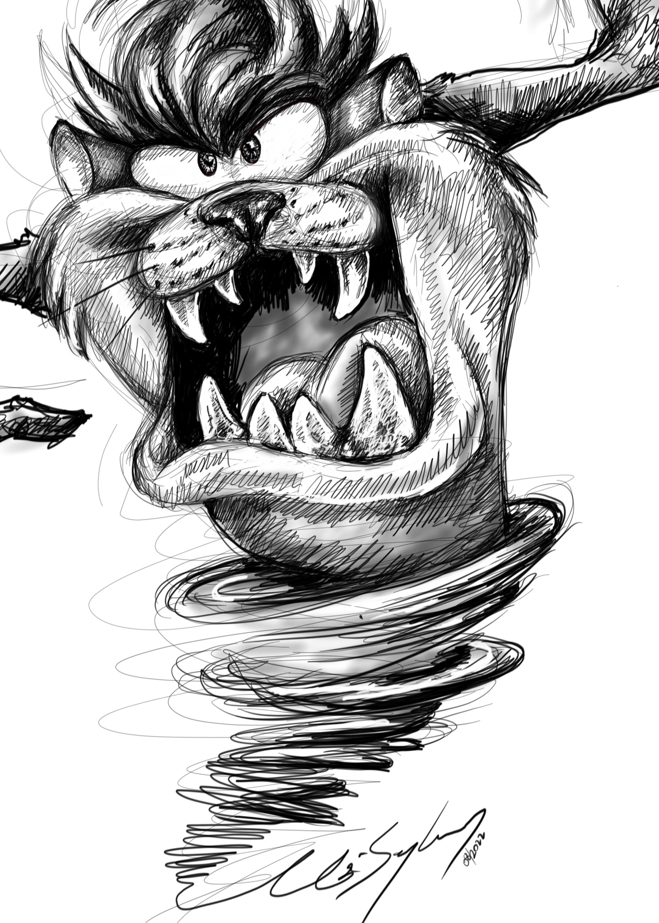 Tasmanian Devil Basketball Tattoo