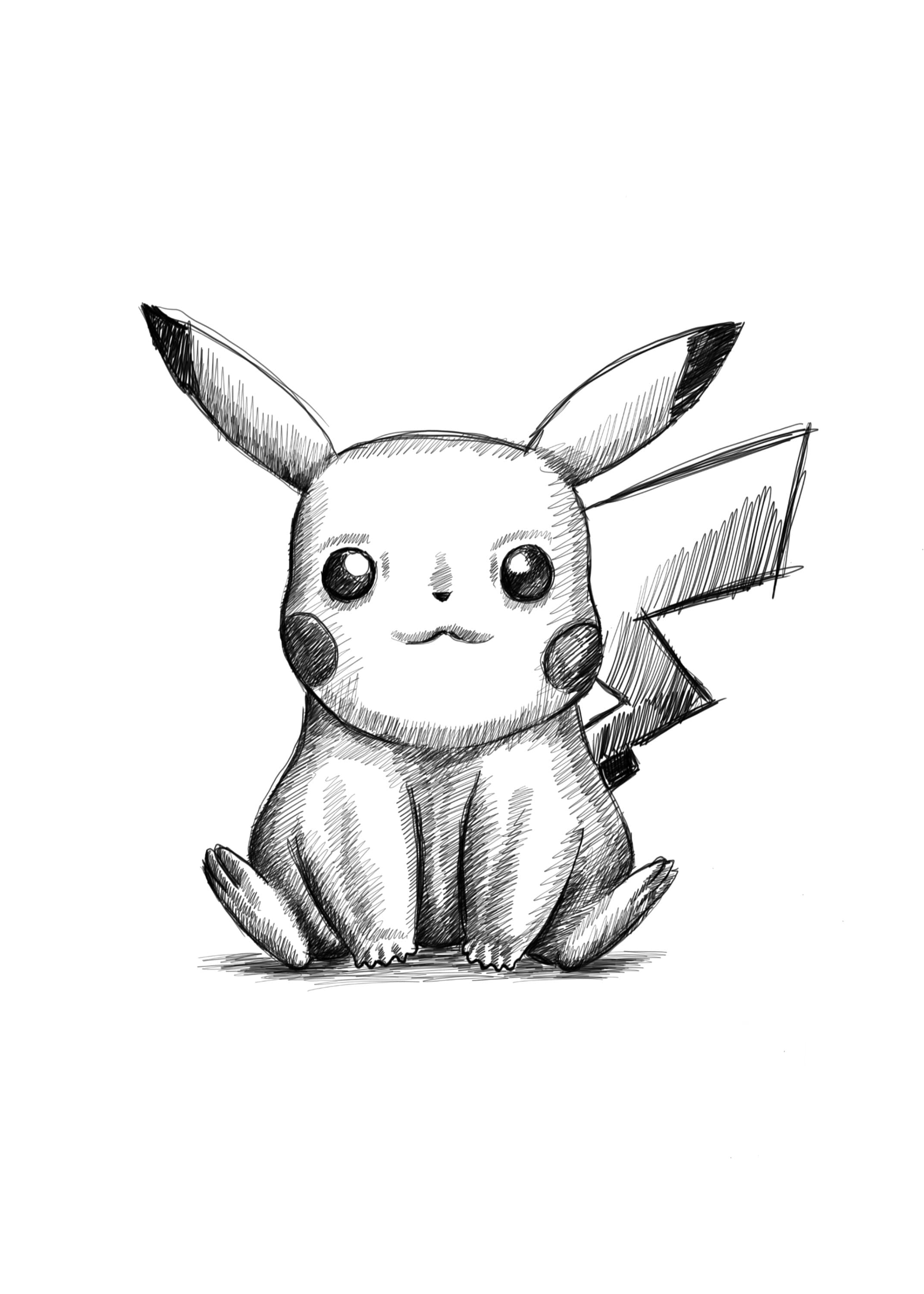 Baby Pikachu Drawing In Pencil