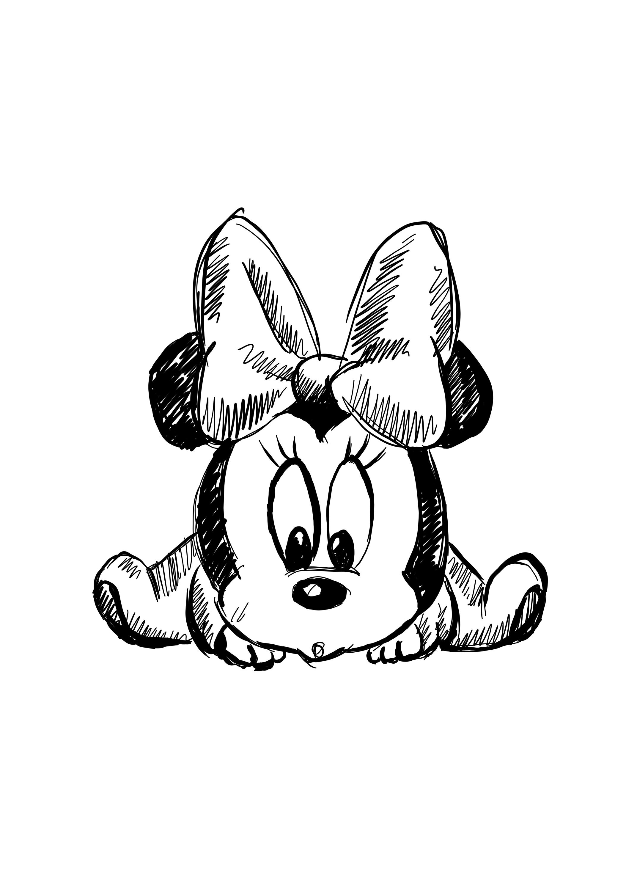 Baby Minnie Mouse Drawing Step By Step