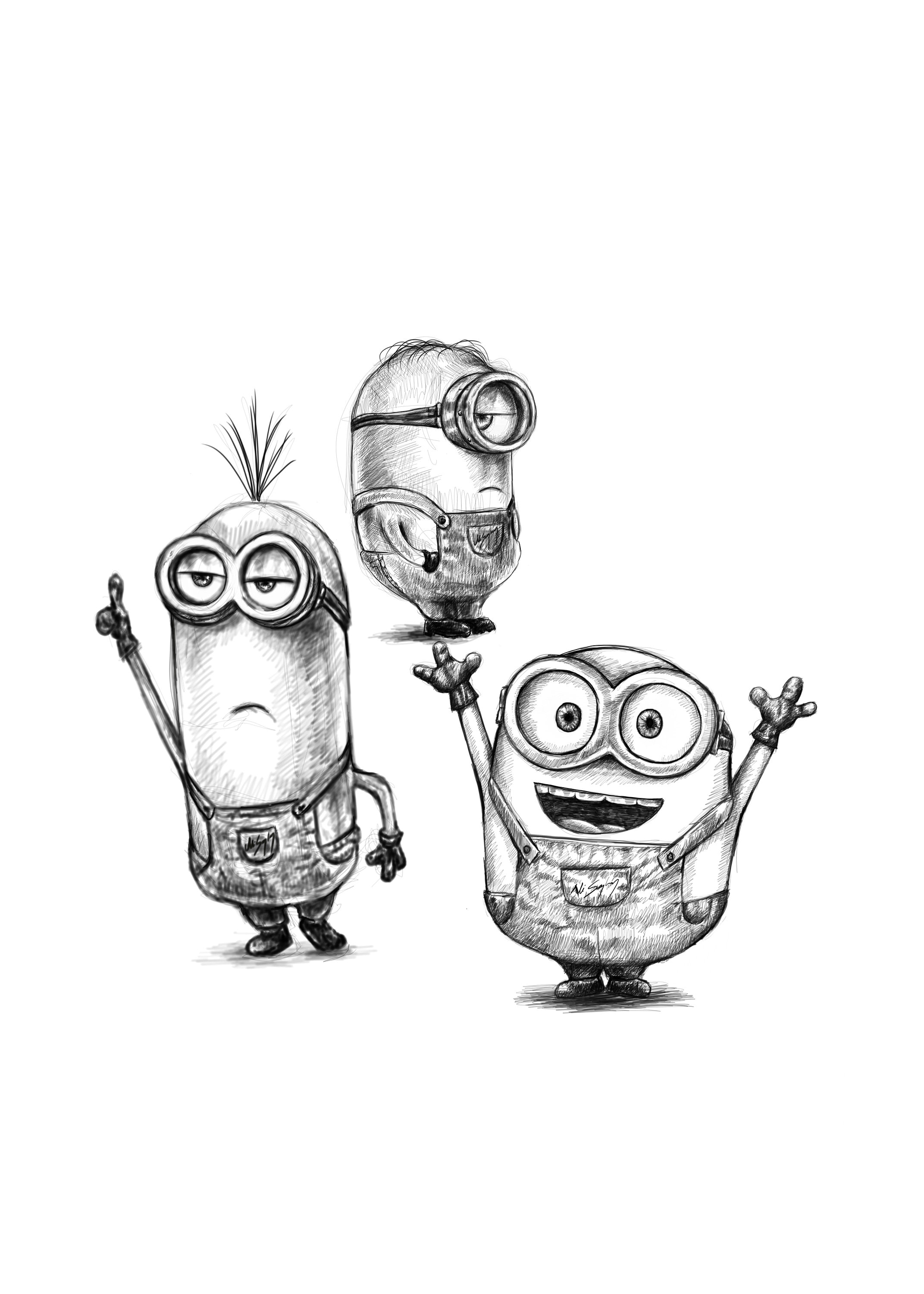 Smiling Minion Drawing