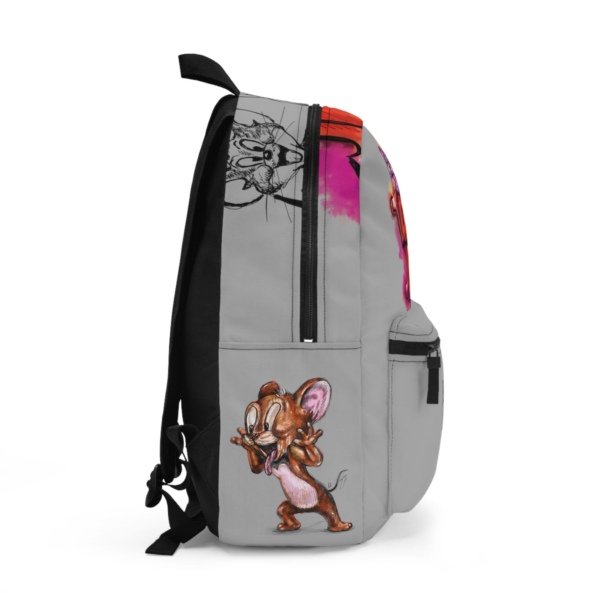 Tom And Jerry Gray Kids Shool Backpack