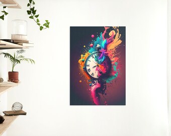 Colorful Large Wall Clock - Etsy