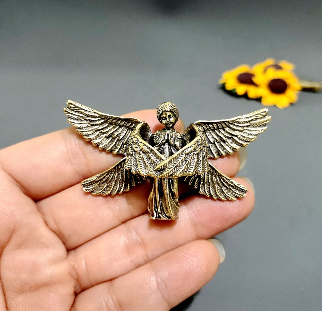 Brass Six Winged Angel Sculpture/home Office Study Crafts Decoration ...